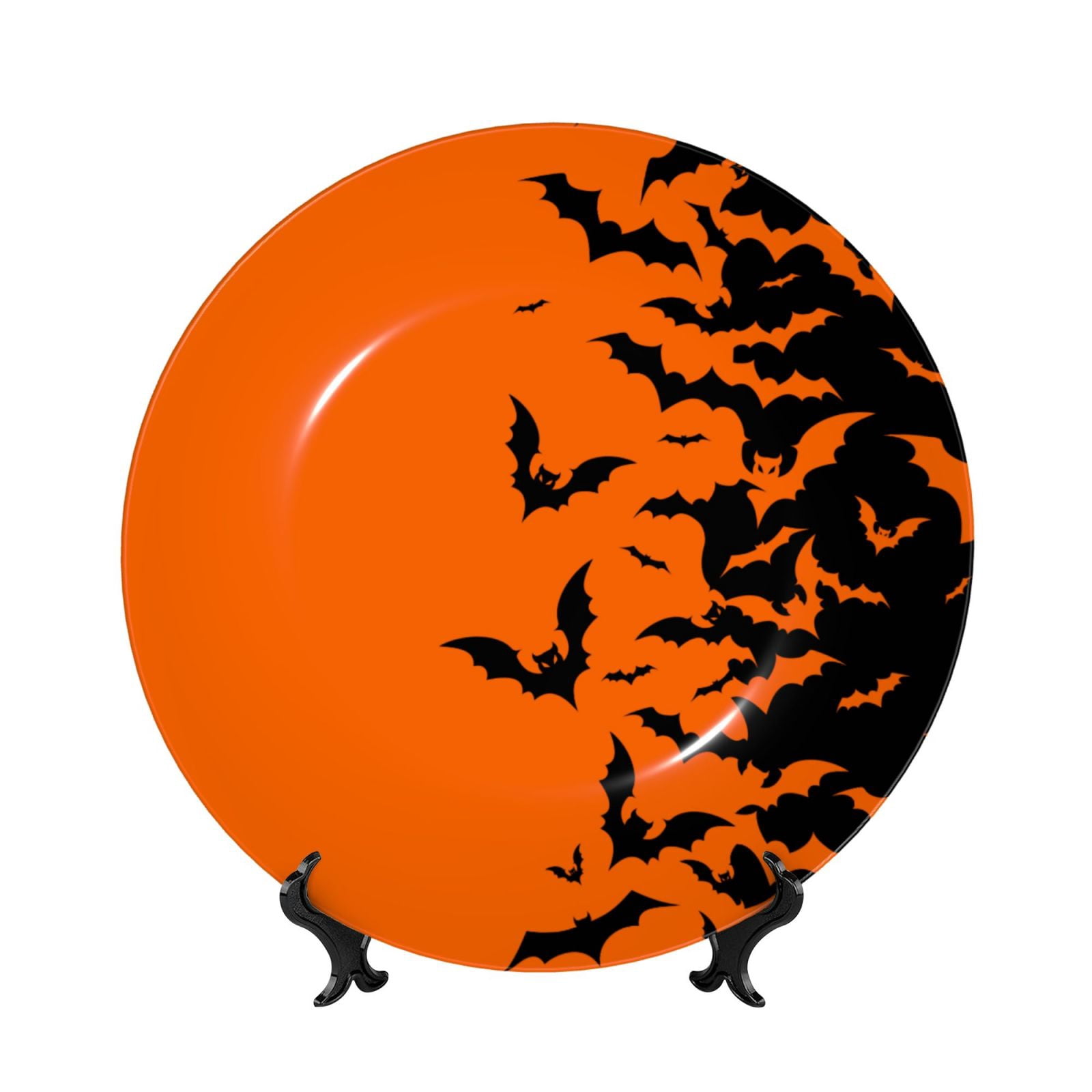 Honeii Halloween Bats Print Elegant Bone China Decorative Plate ...