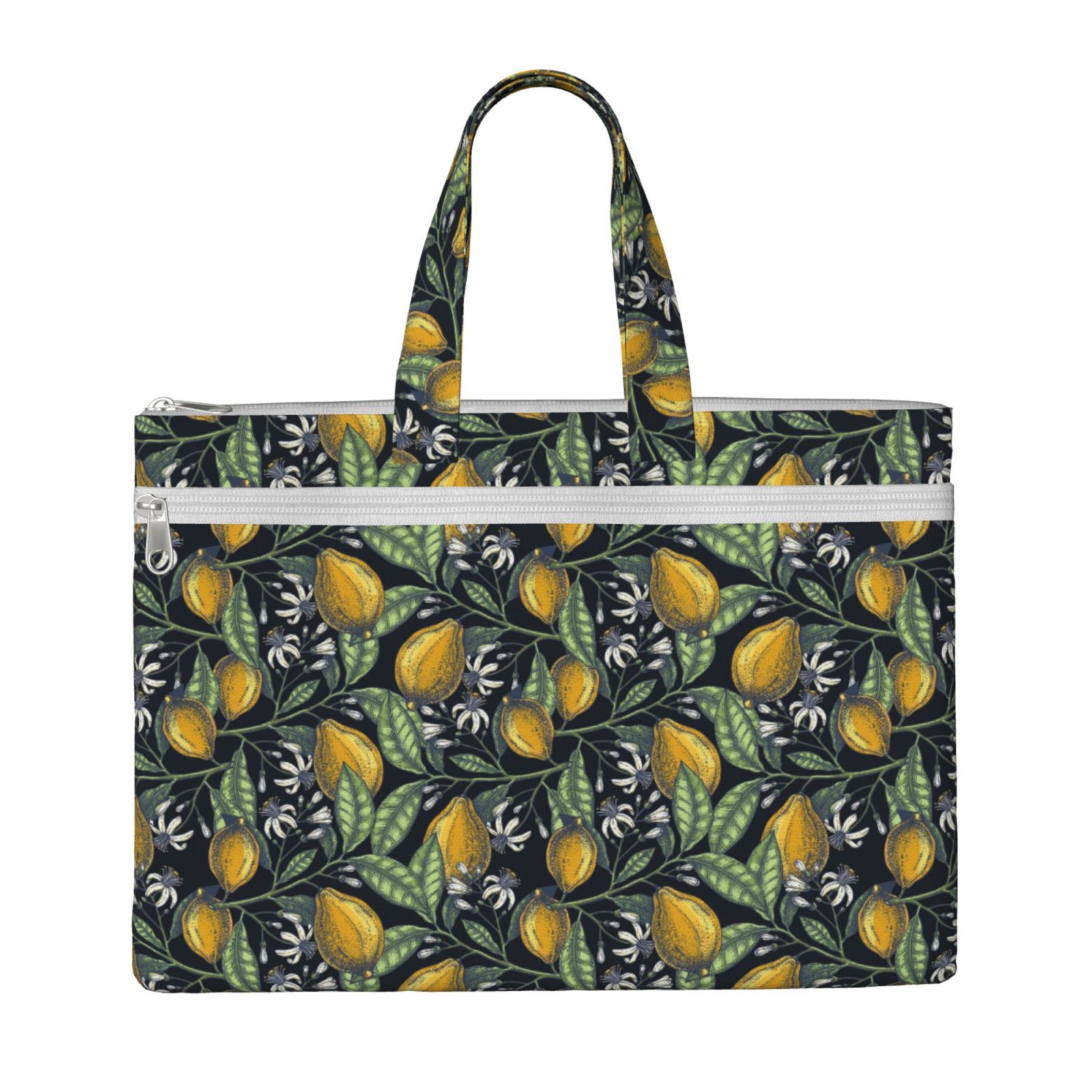 Honeii Hand Drawn Citrus Fruits Elegant Lemons Print Canvas Tote Bag ...