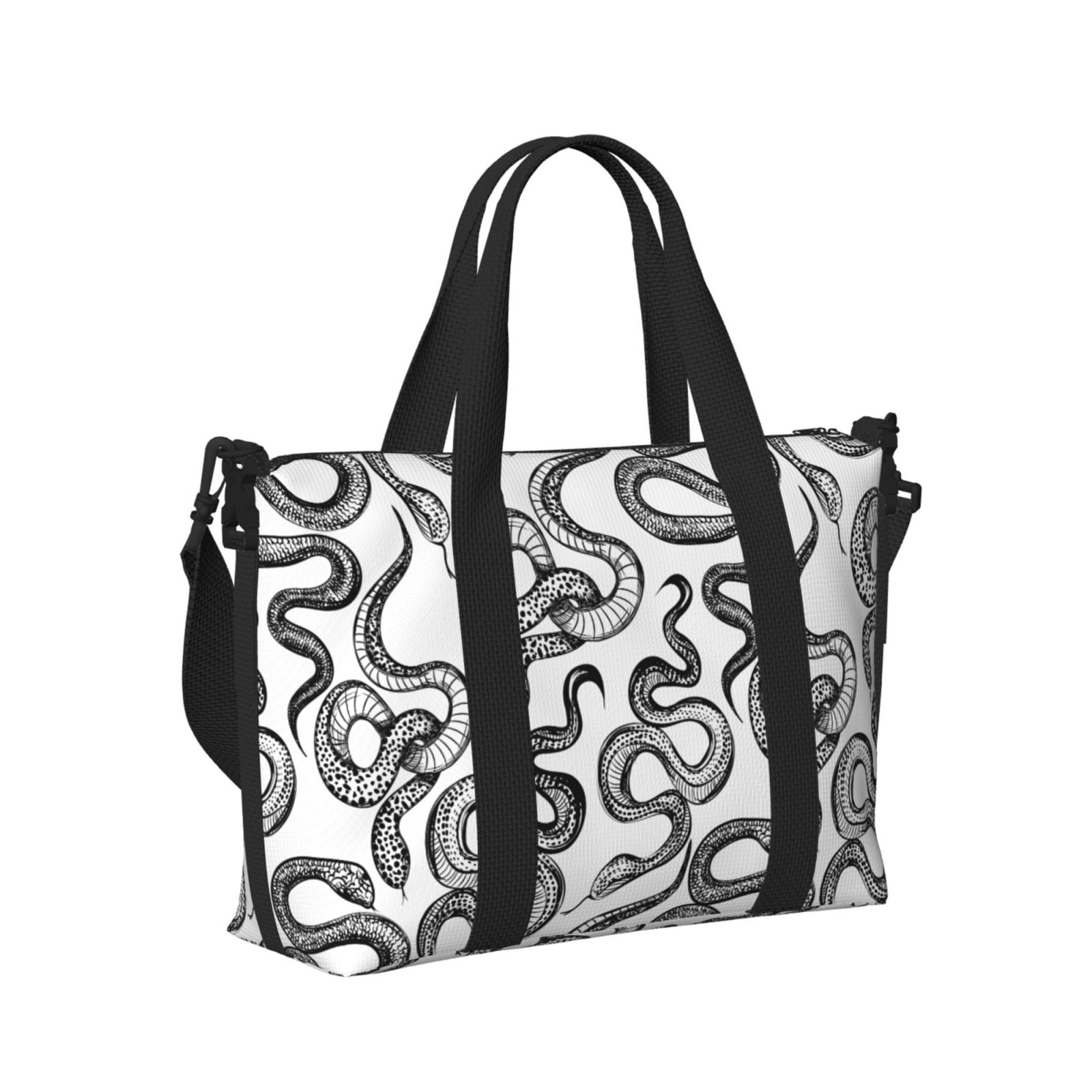 Honeii Hand Drawn Snake Print Hand Travel Bag,Travel Duffle Bag ...