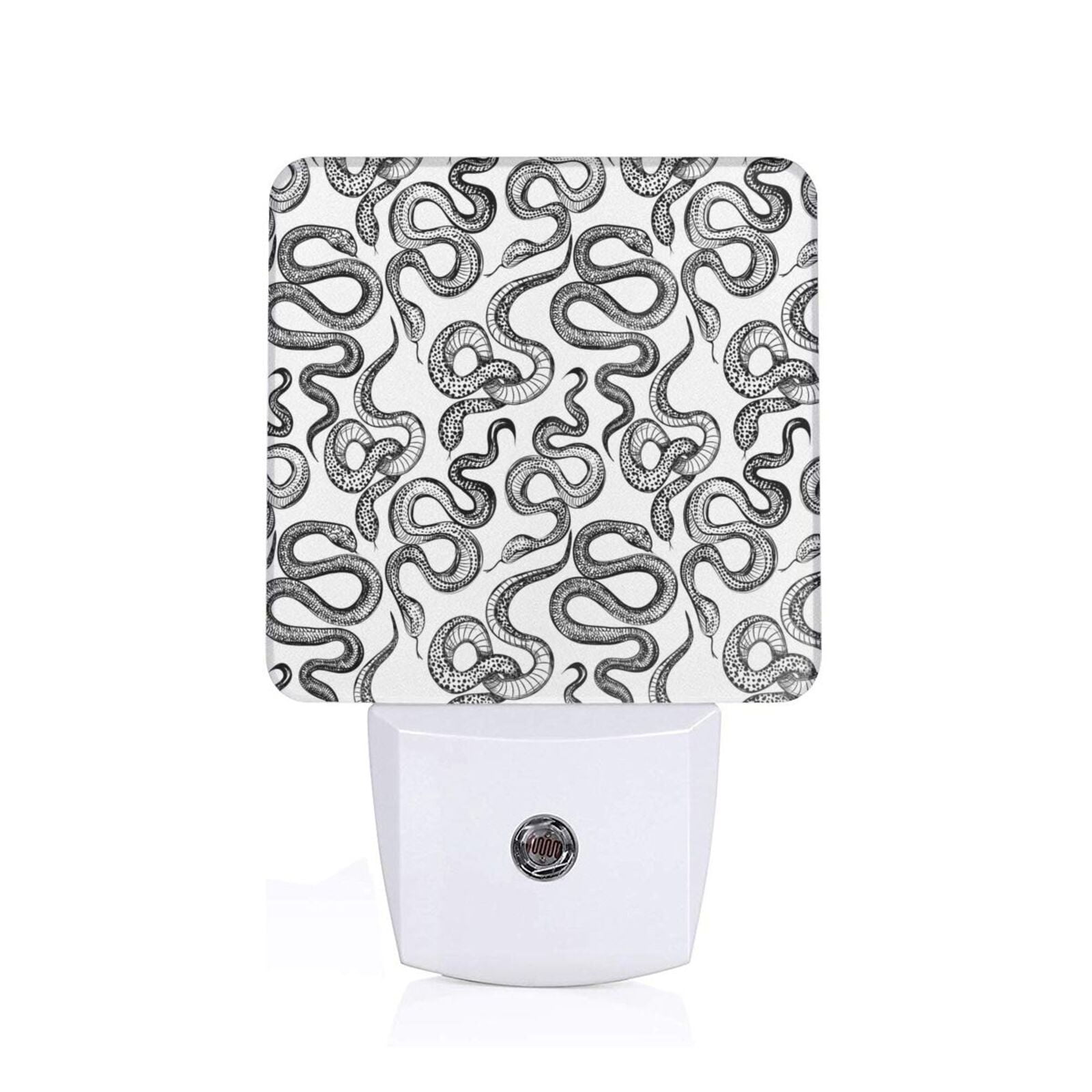 Honeii Hand Drawn Snake Print LED Night Light with Light Sensor, Night ...