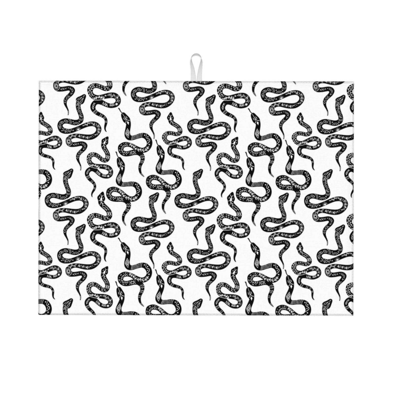 Honeii Hand Drawn Snake print Super Absorbent Coffee Bar Mat Hide Stain ...