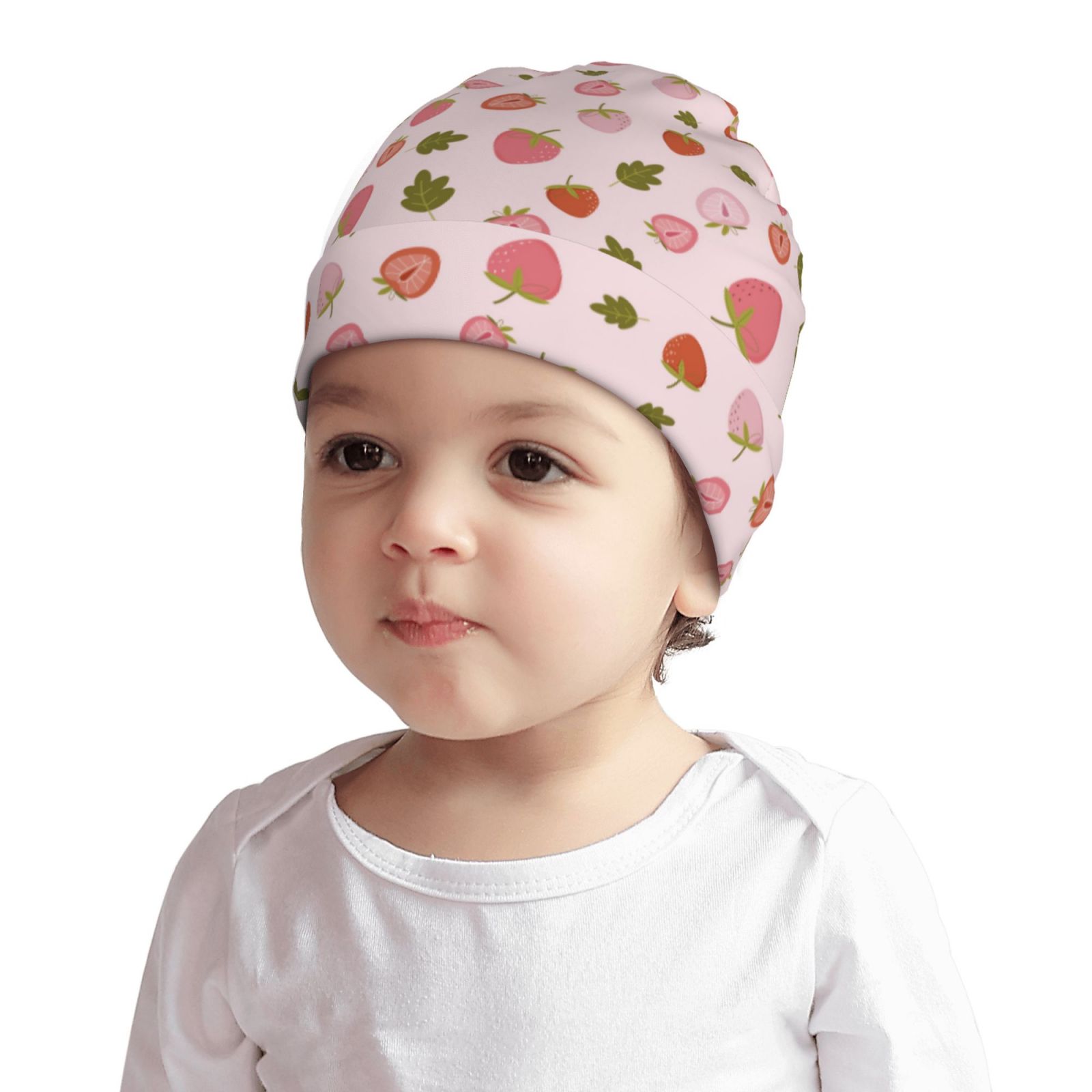 Honeii Hand Drawn Strawberry or Baby Beanie 0-6 Months 6-12-24 Months ...