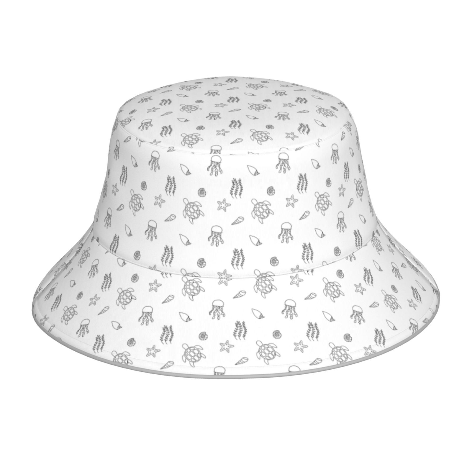 Honeii Hand Drawn Turtle for Unisex Bucket Hat Waterproof Rain Hat ...