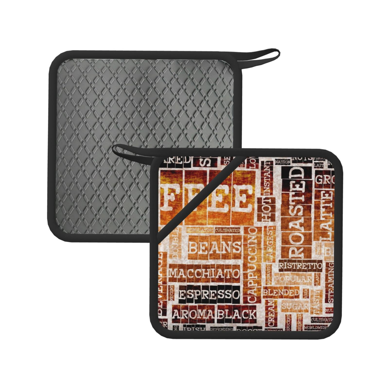 Honeii Hand Drawn Vintage Coffee for Silicone Trivets for Hot Pots and ...