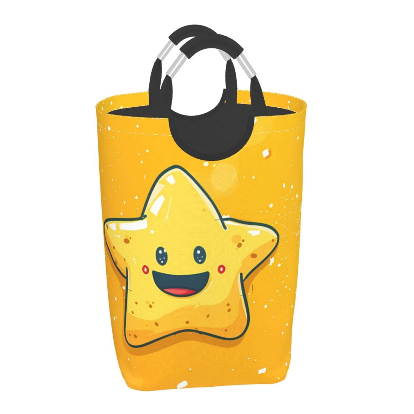 Honeii Happy Cartoon Star Print Laundry Hamper Collapsible Laundry ...