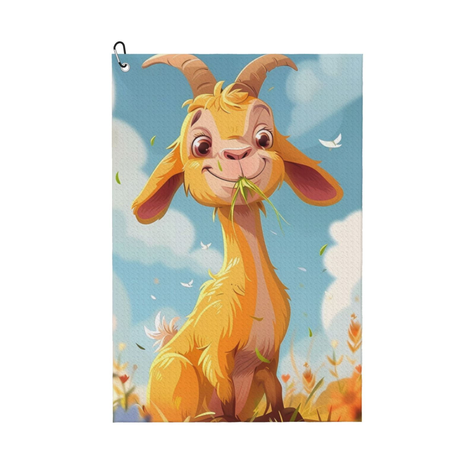 Honeii Happy Goat In Meadow Print Golf Towel, Golf Towels for Golf Bag ...