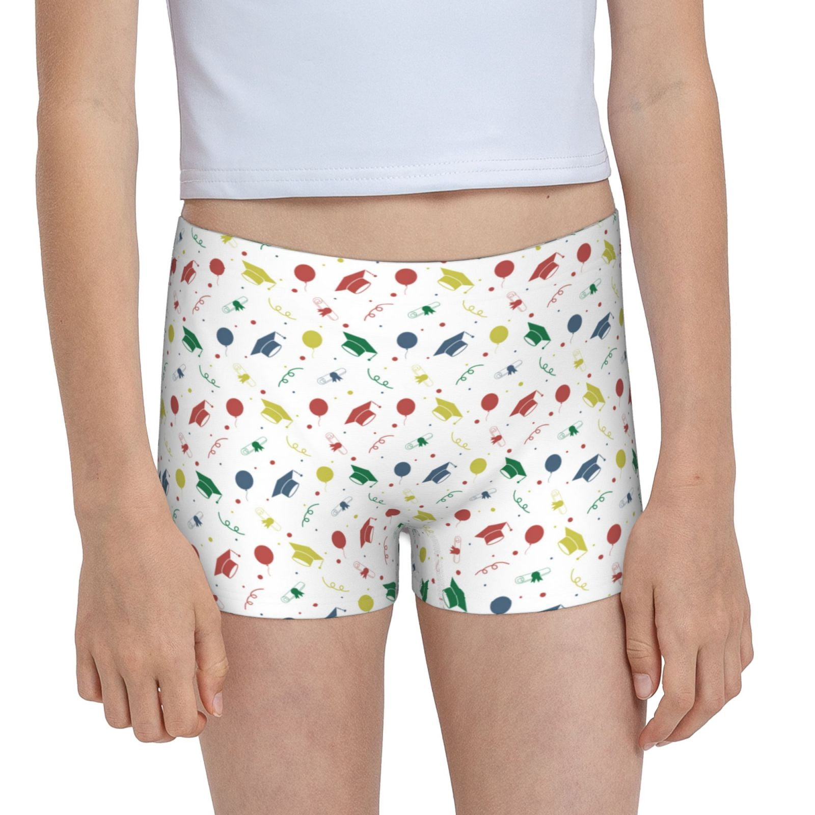 Honeii Happy Graduation Print 100% Cotton Boxer Briefs, Girls' Panties ...