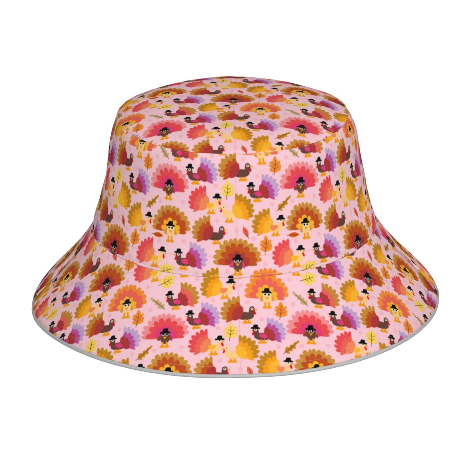 Honeii Happy Thanksgiving Turkey for Unisex Bucket Hat Waterproof Rain ...