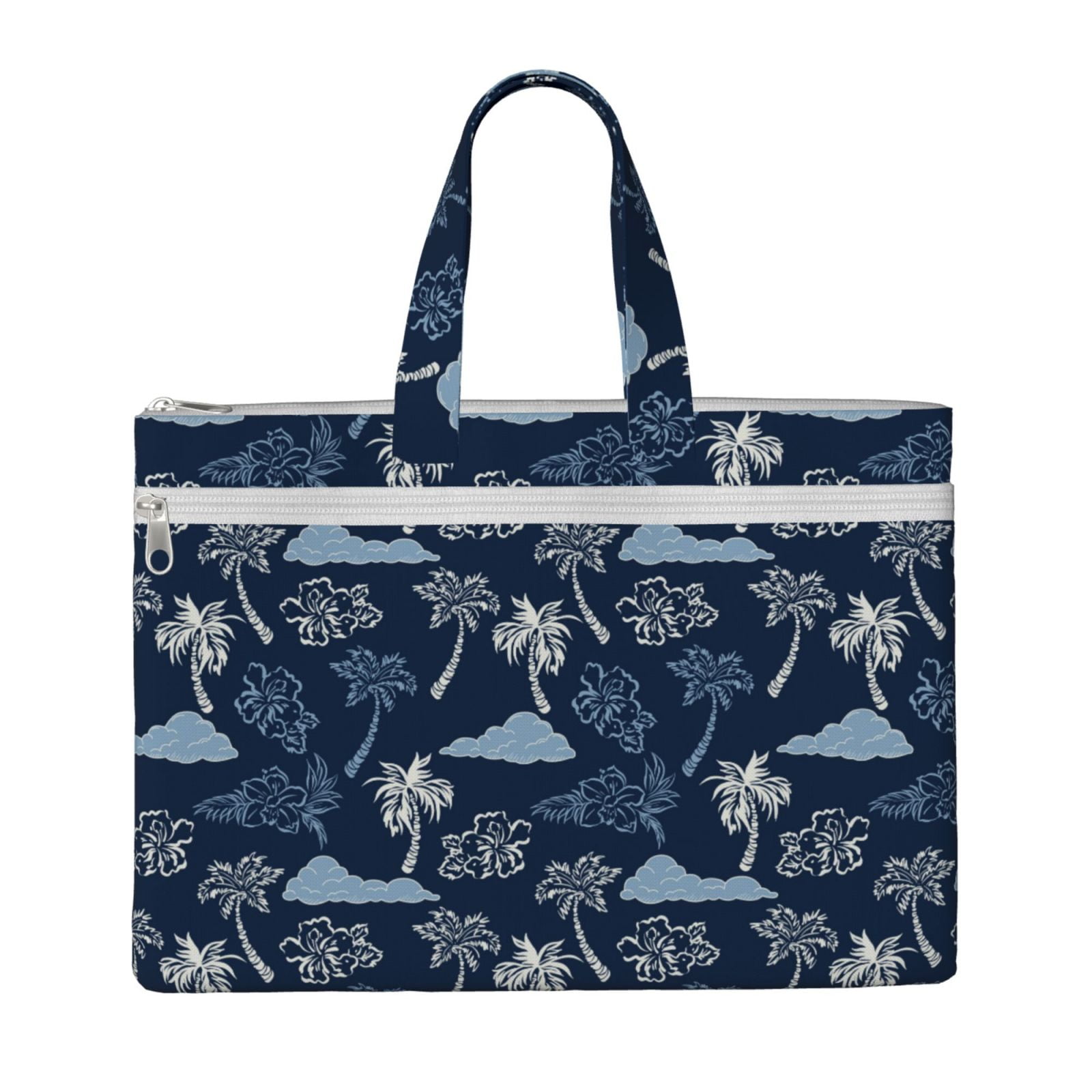 Honeii Hawaii Palms Print Canvas Tote Bag with Compartments Laptop Tote ...