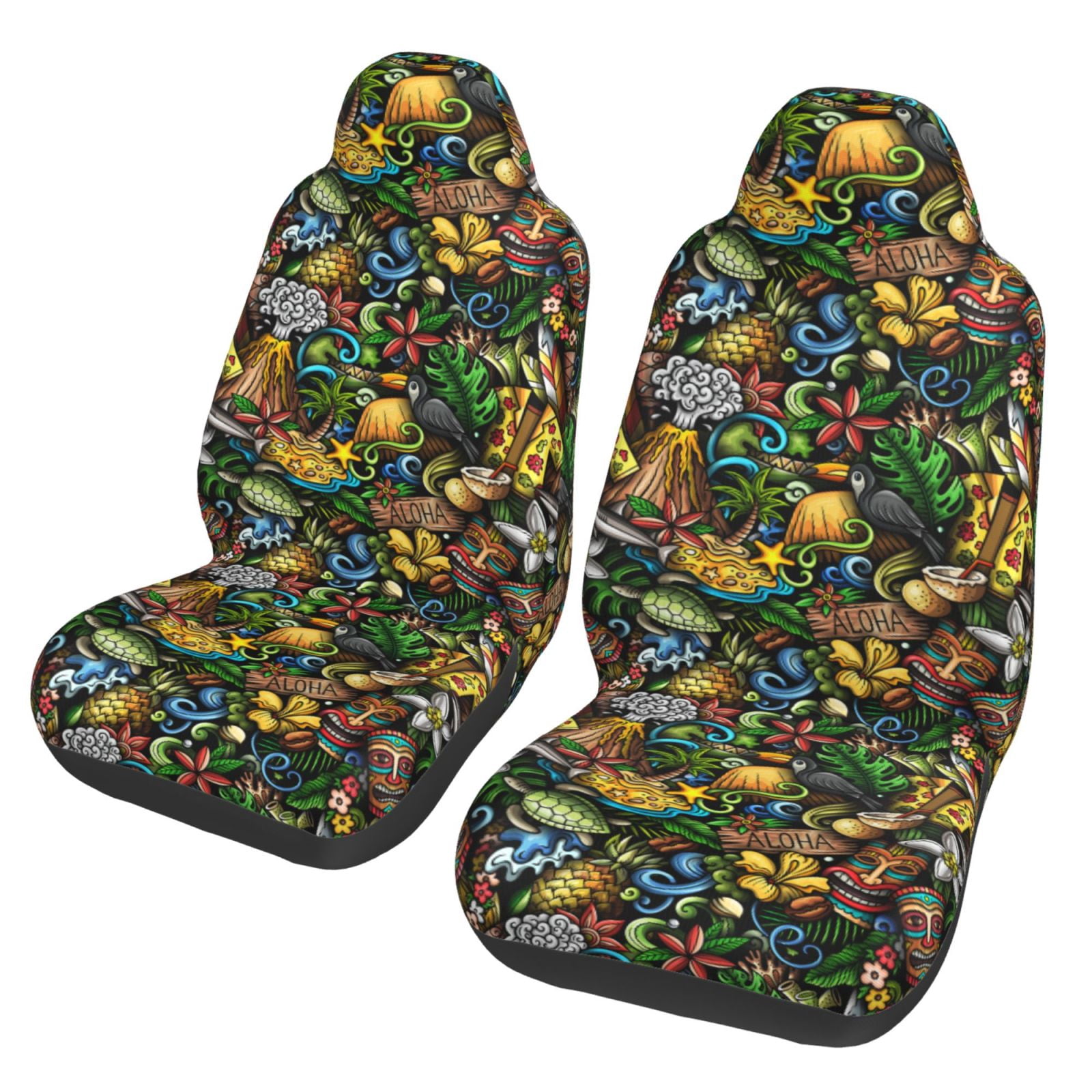 Honeii Hawaiian Culture Symbols Print Car Seat Covers 2 Pieces, Full ...