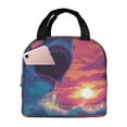Honeii Hawaiian Island Beach Shark Print Lunch Bag Women, Lunch Box ...