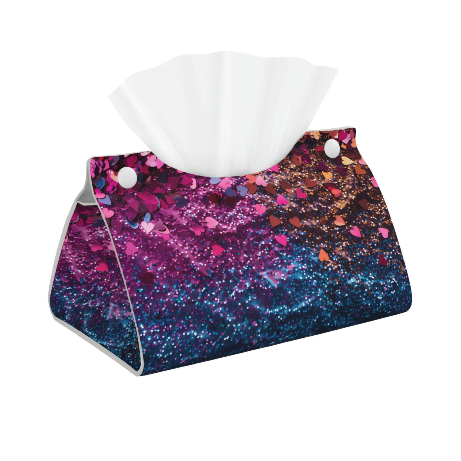 Honeii Heart Confetti on Glitter for Tissue Box Cover/Holder - Covers ...