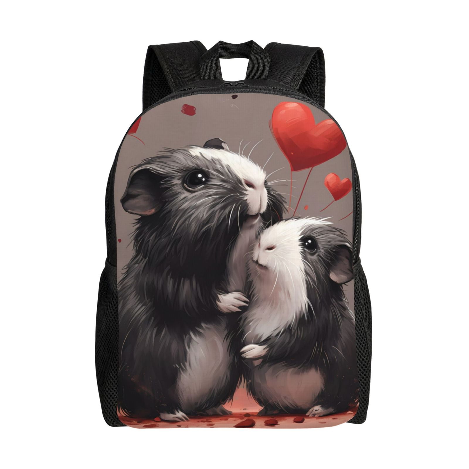 Honeii Heart Guinea Pig Couple Print Laptop Backpack for Work, College ...