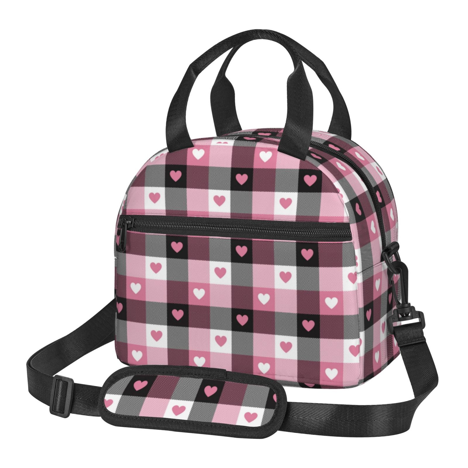 Honeii Heart Plaid for Insulated Lunch Box, Lunch Bag Lunch Cag for ...