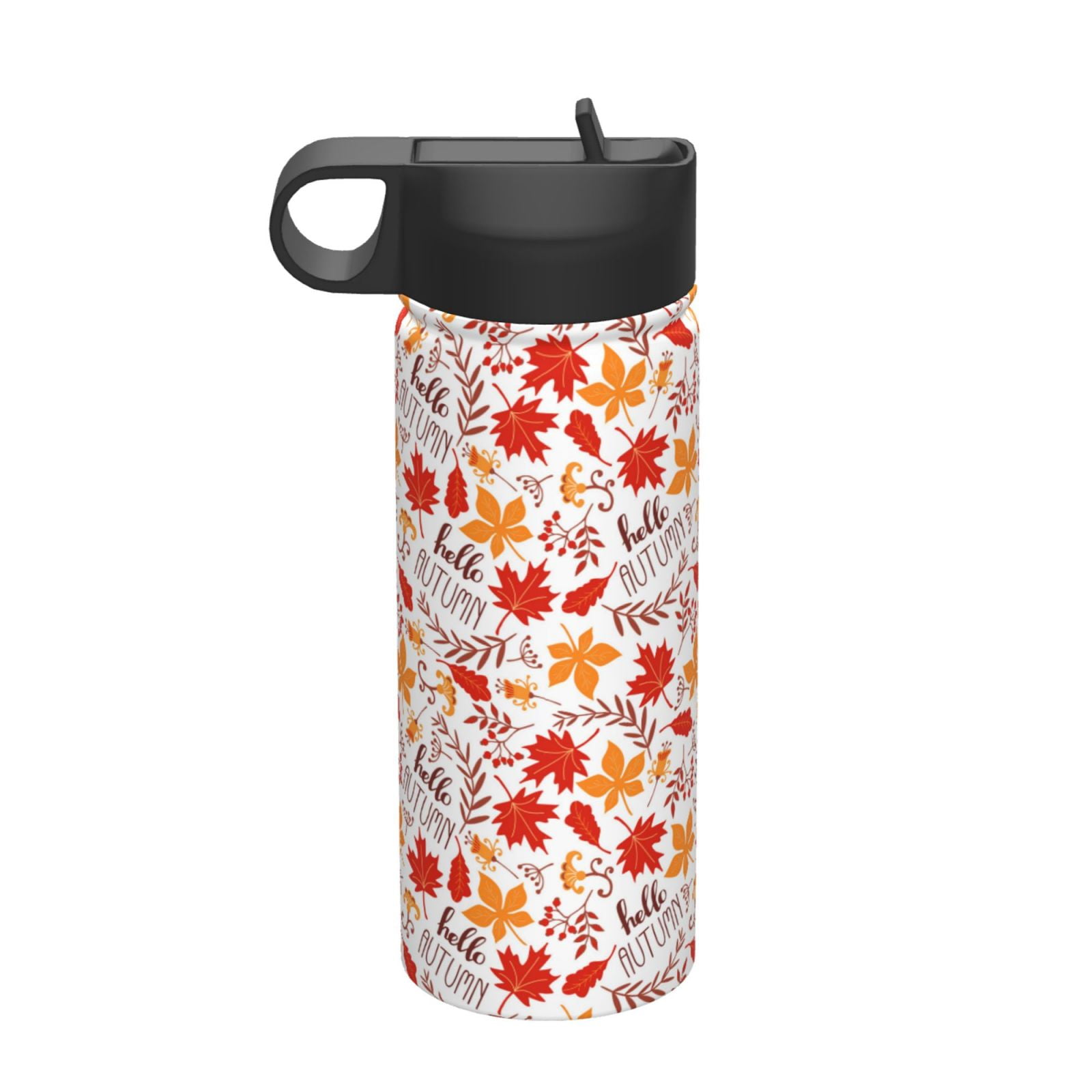 Honeii Hello Autumn Maple Leaf Print 18 oz Insulated Water Bottle with ...
