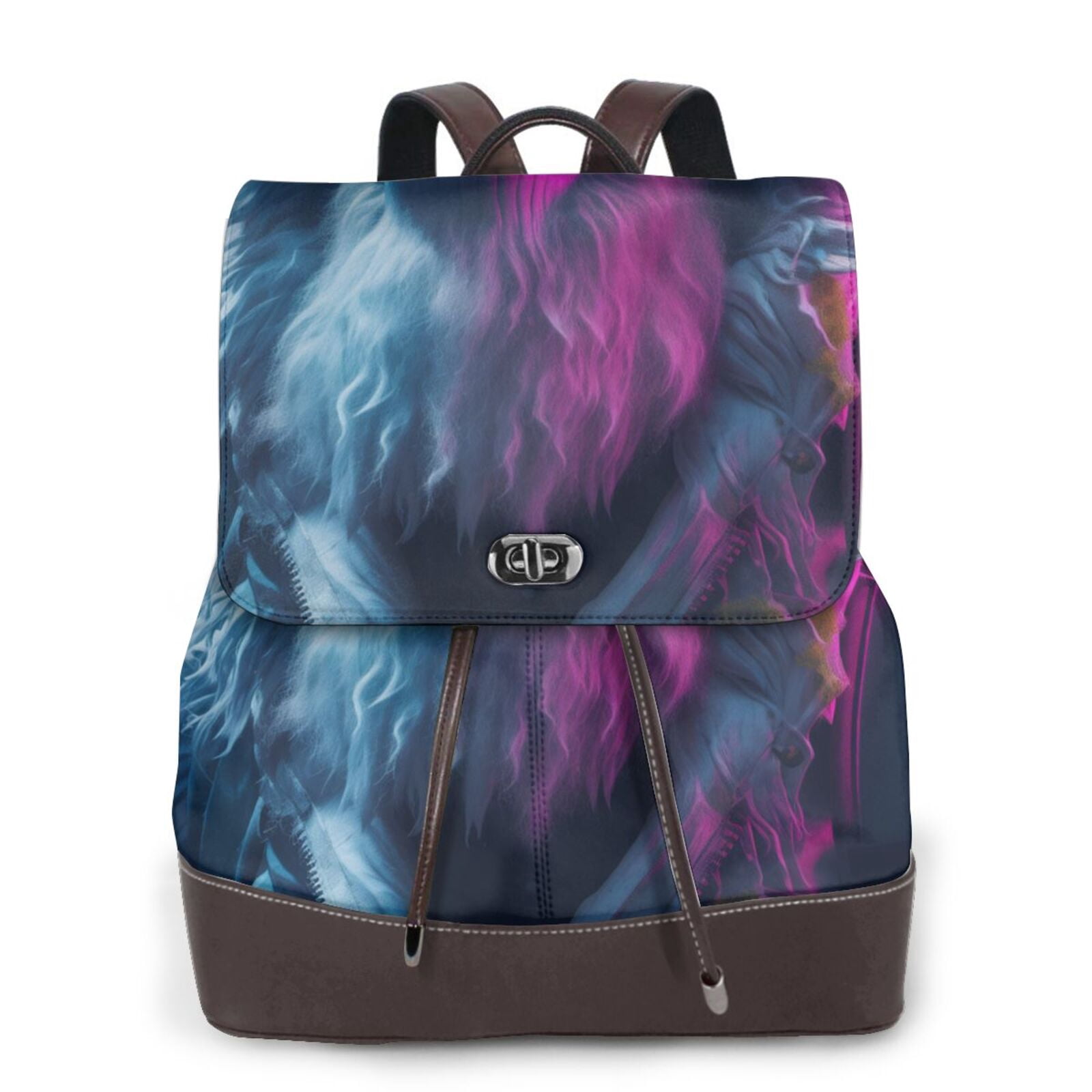 Honeii Hip-Hop Glasses Gorilla rint Leather Backpack,Trendy Leather ...