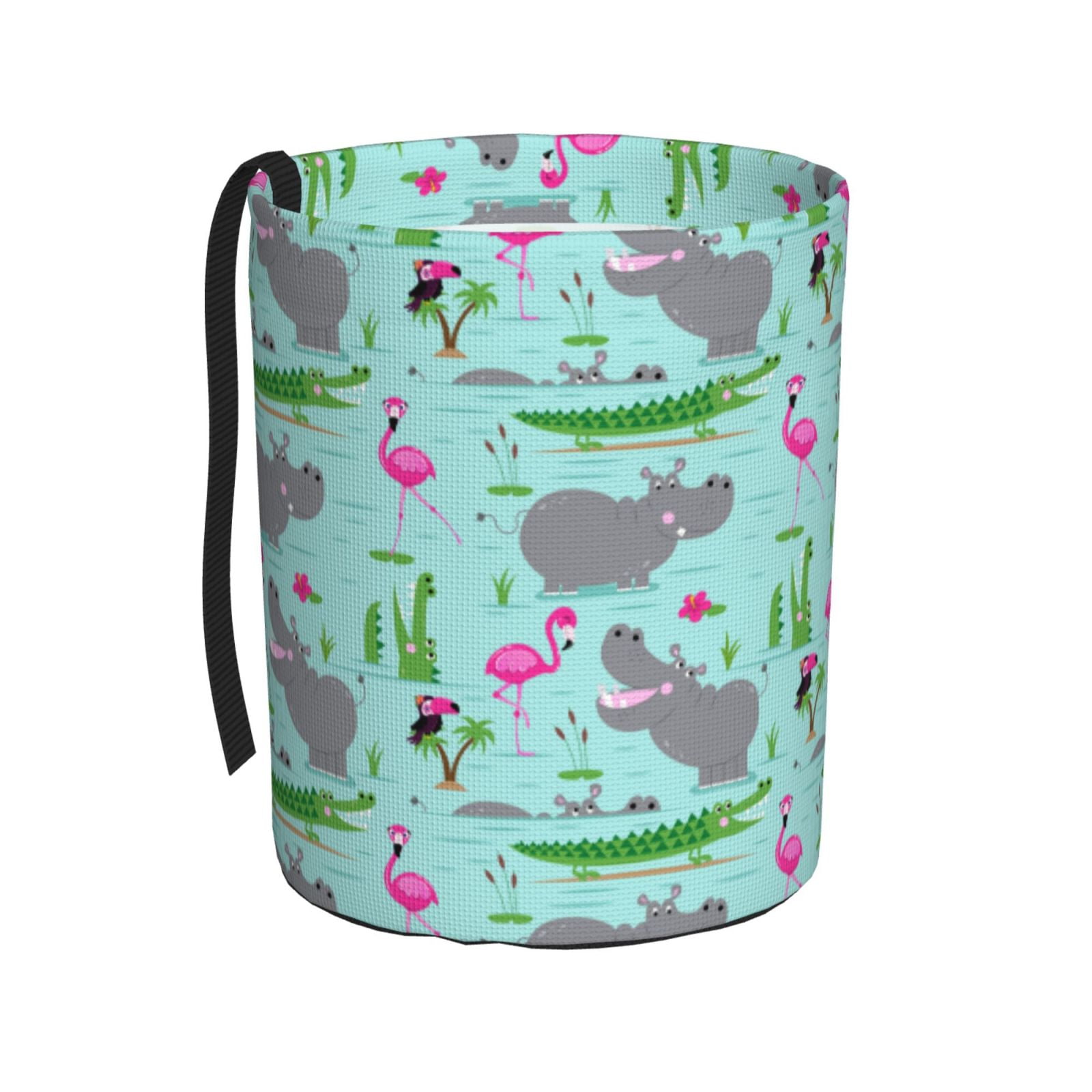 Honeii Hippo With Flamingos And Crocodiles Print Waterproof Car Trash ...