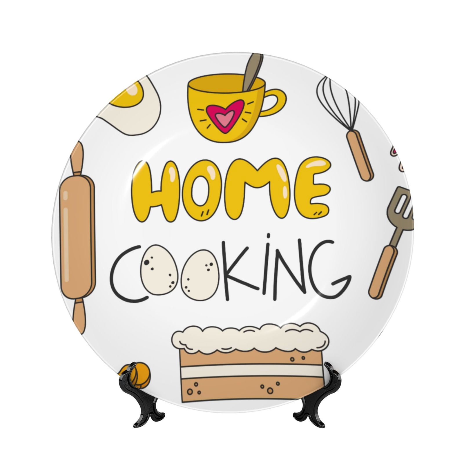 Honeii Home Cooking Print Elegant Bone China Decorative Plate ...