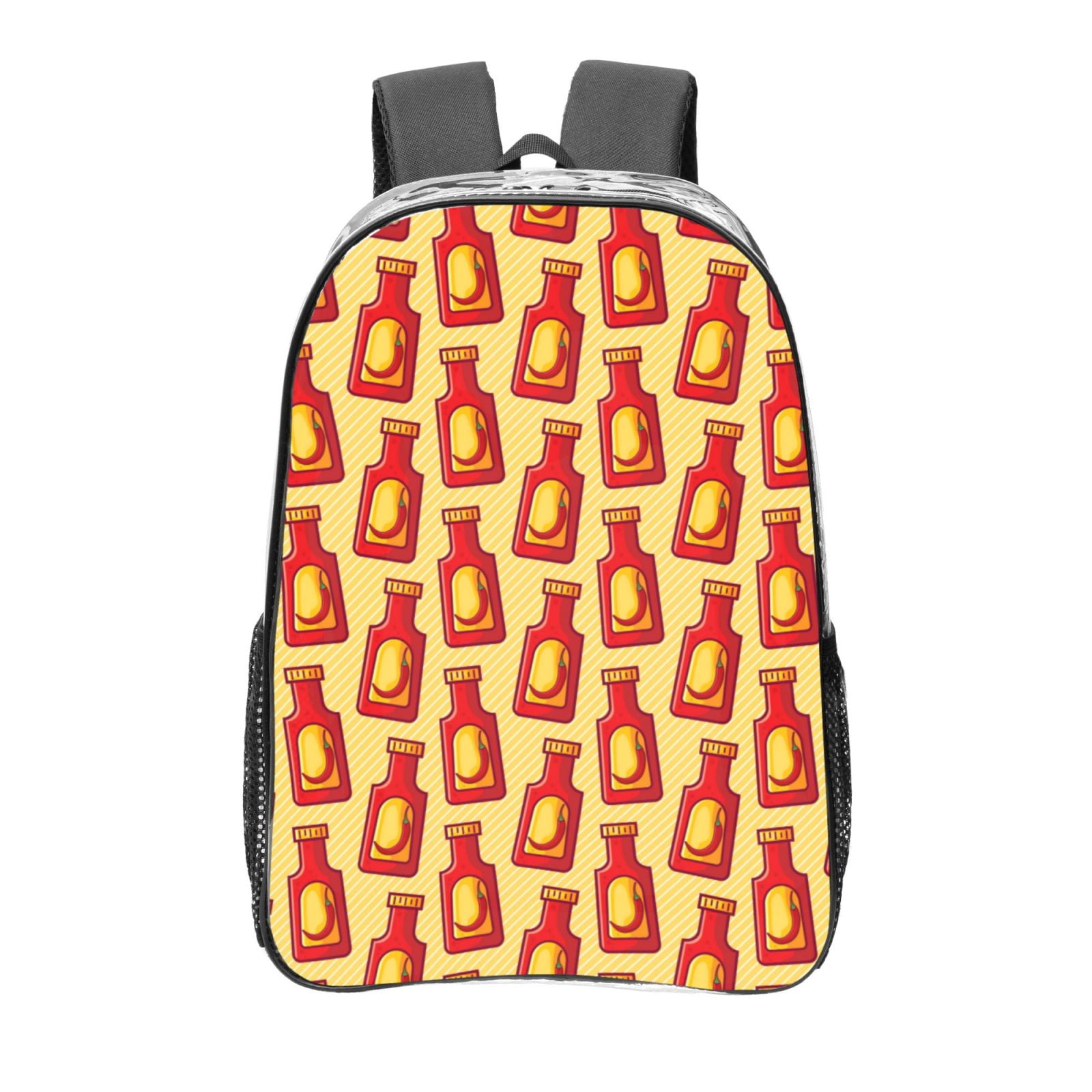 Honeii Hot Chili Print Clear Backpack Heavy Duty Transparent Bag 17 ...