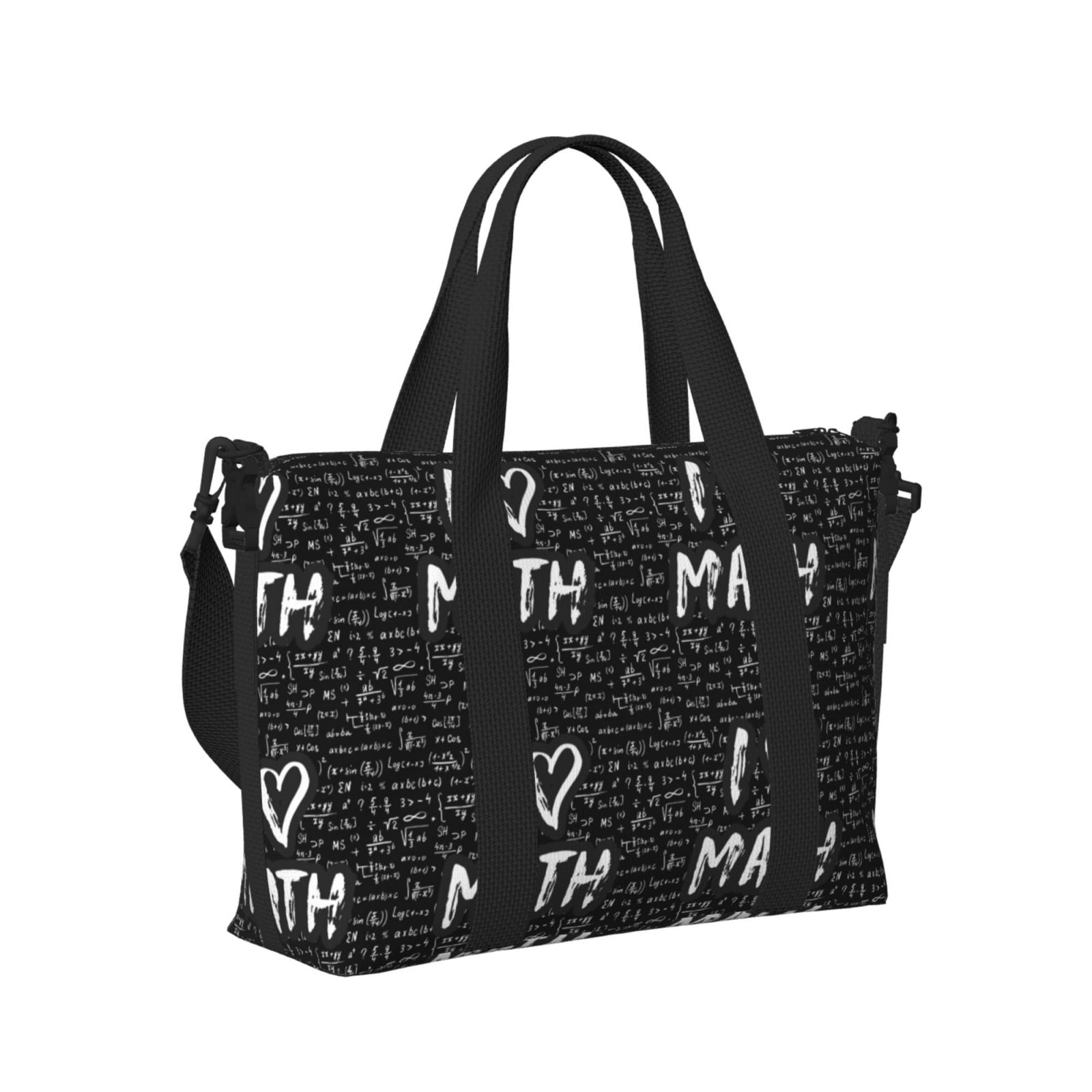 Honeii I love Math Print Hand Travel Bag,Travel Duffle Bag, Waterproof ...
