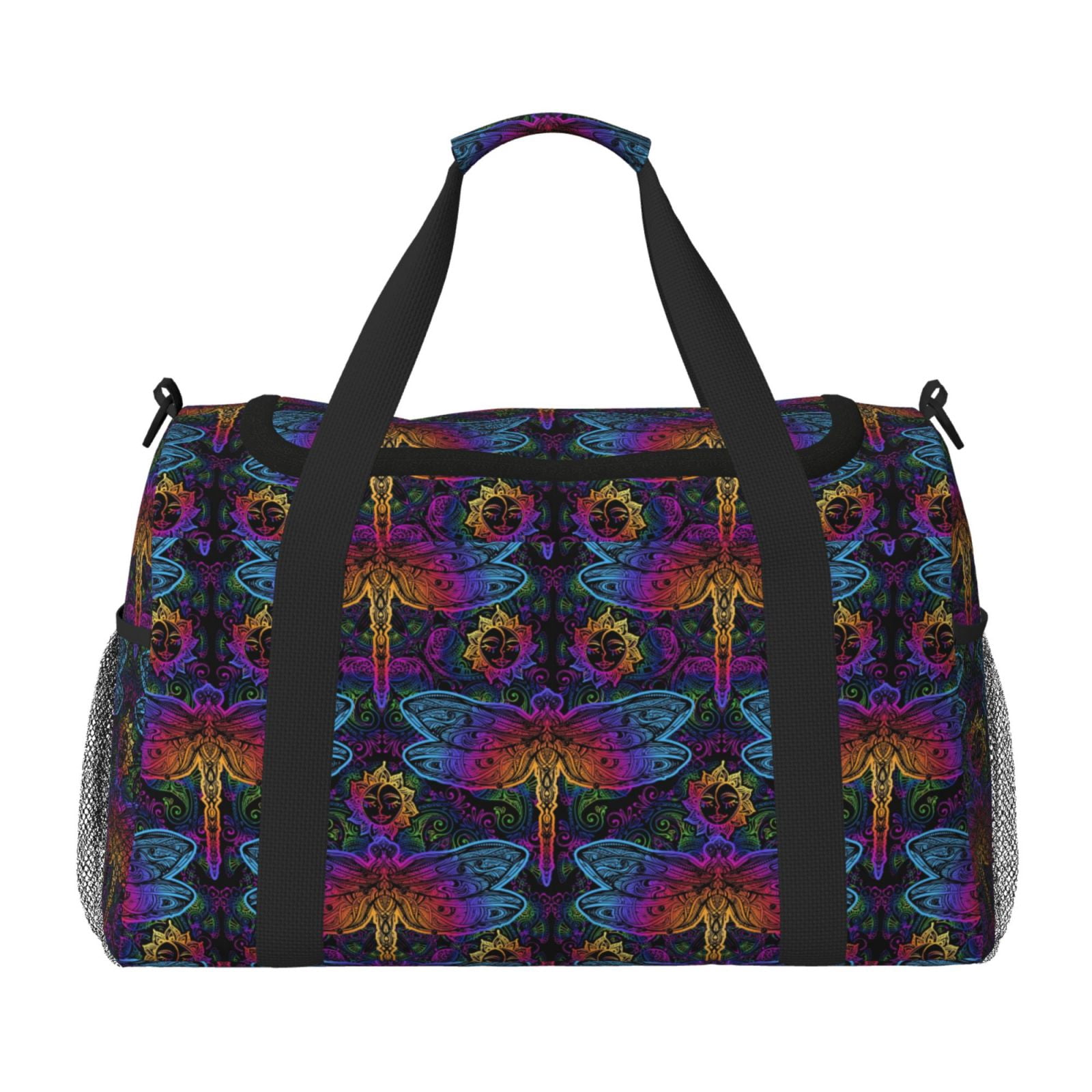 Honeii Indian Mandalas Dragonfly Print Gym Bag,Carry on Weekender ...