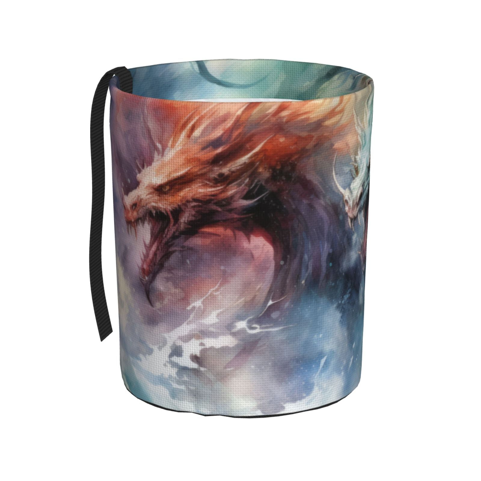 Honeii Ink Style Wave Dragon Print Waterproof Car Trash Can,Waterproof ...