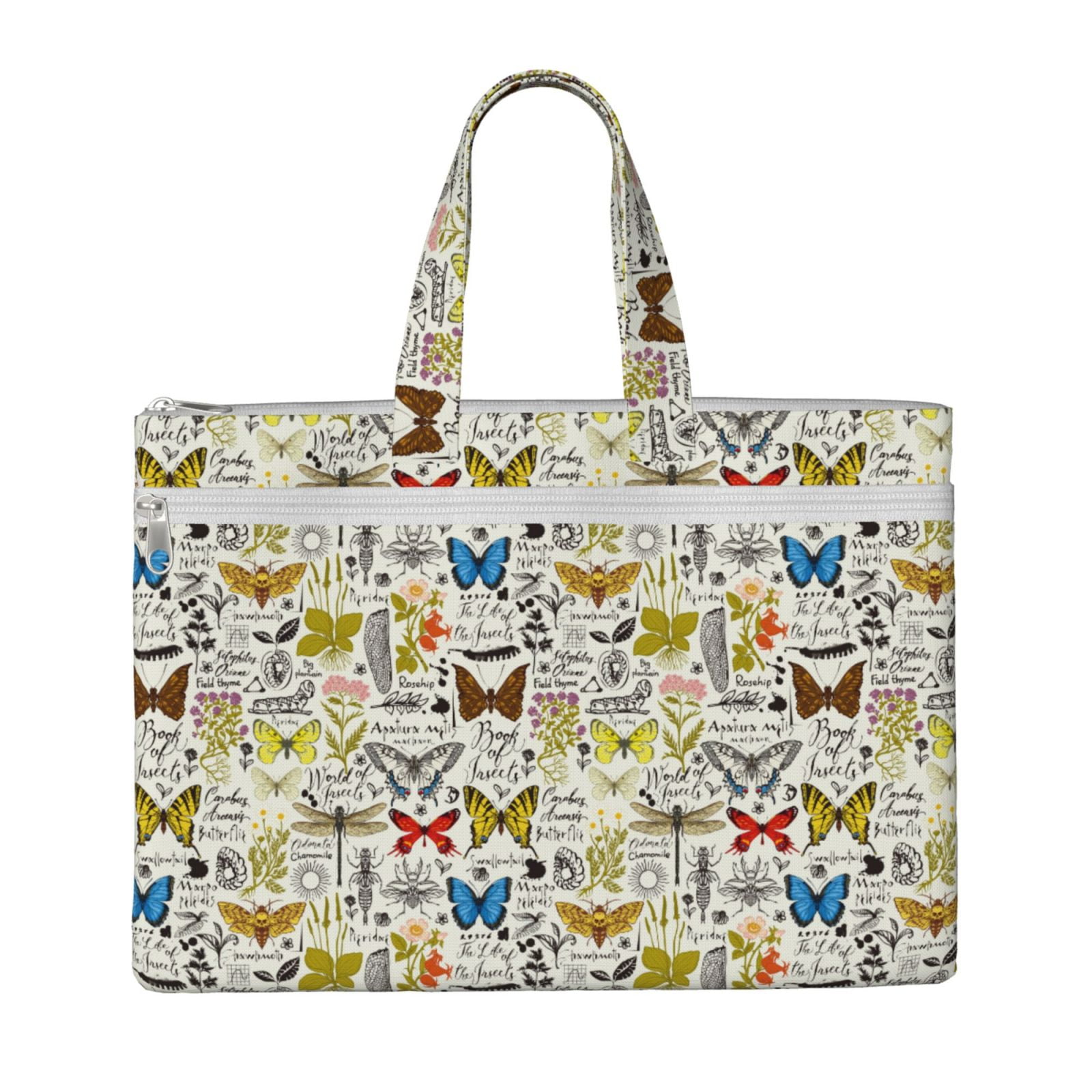 Honeii Insects And Medicinal Herbs Print Canvas Tote Bag with ...