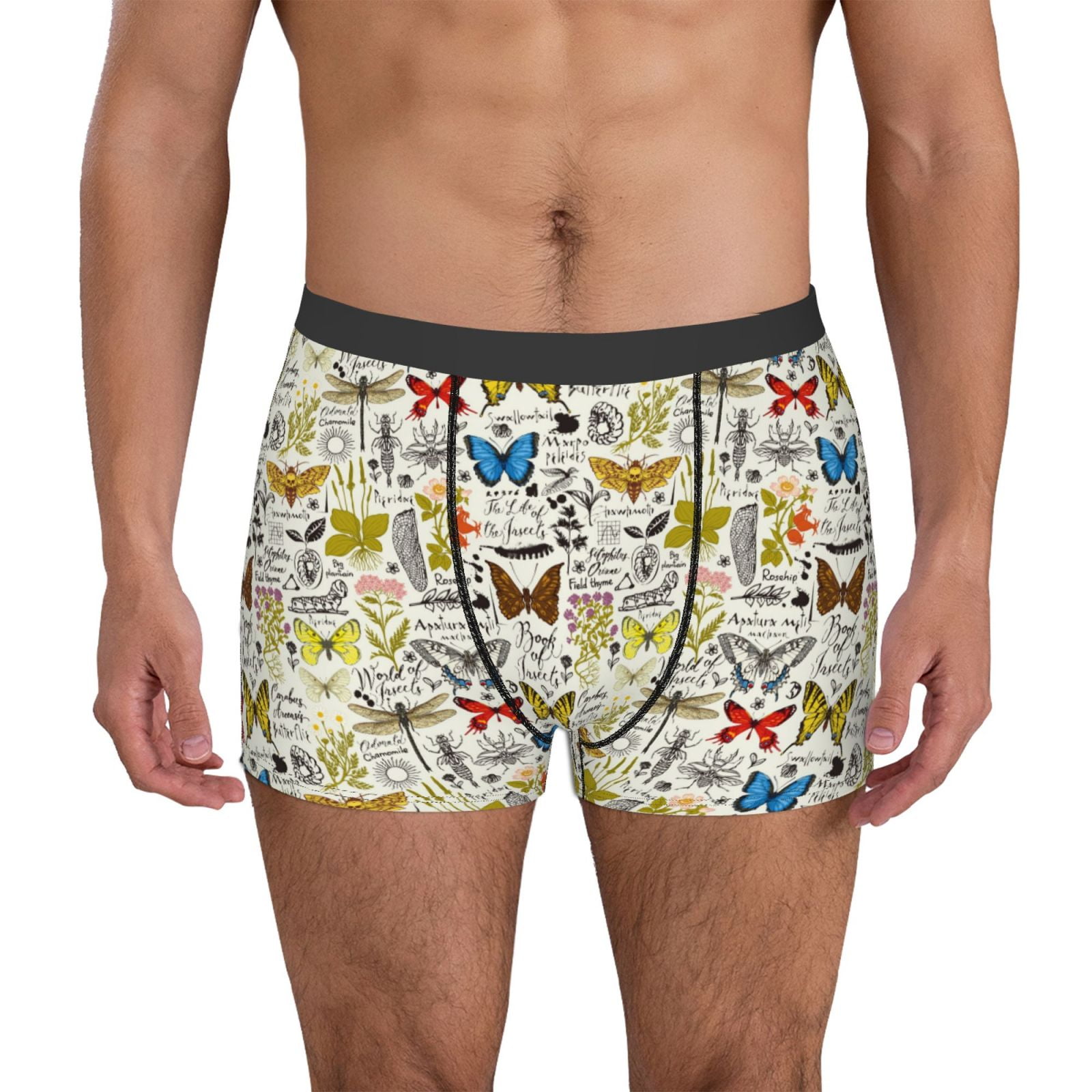 Honeii Insects And Medicinal Herbs Print Mens Boxer Briefs Breathable ...