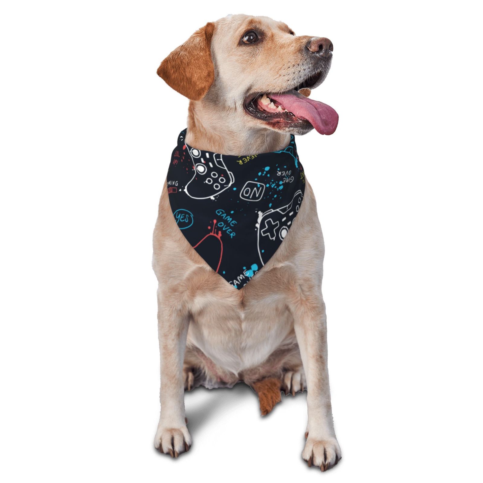 Honeii Joystick Gamepad print Pet Bandana，a stylish triangle accessory ...