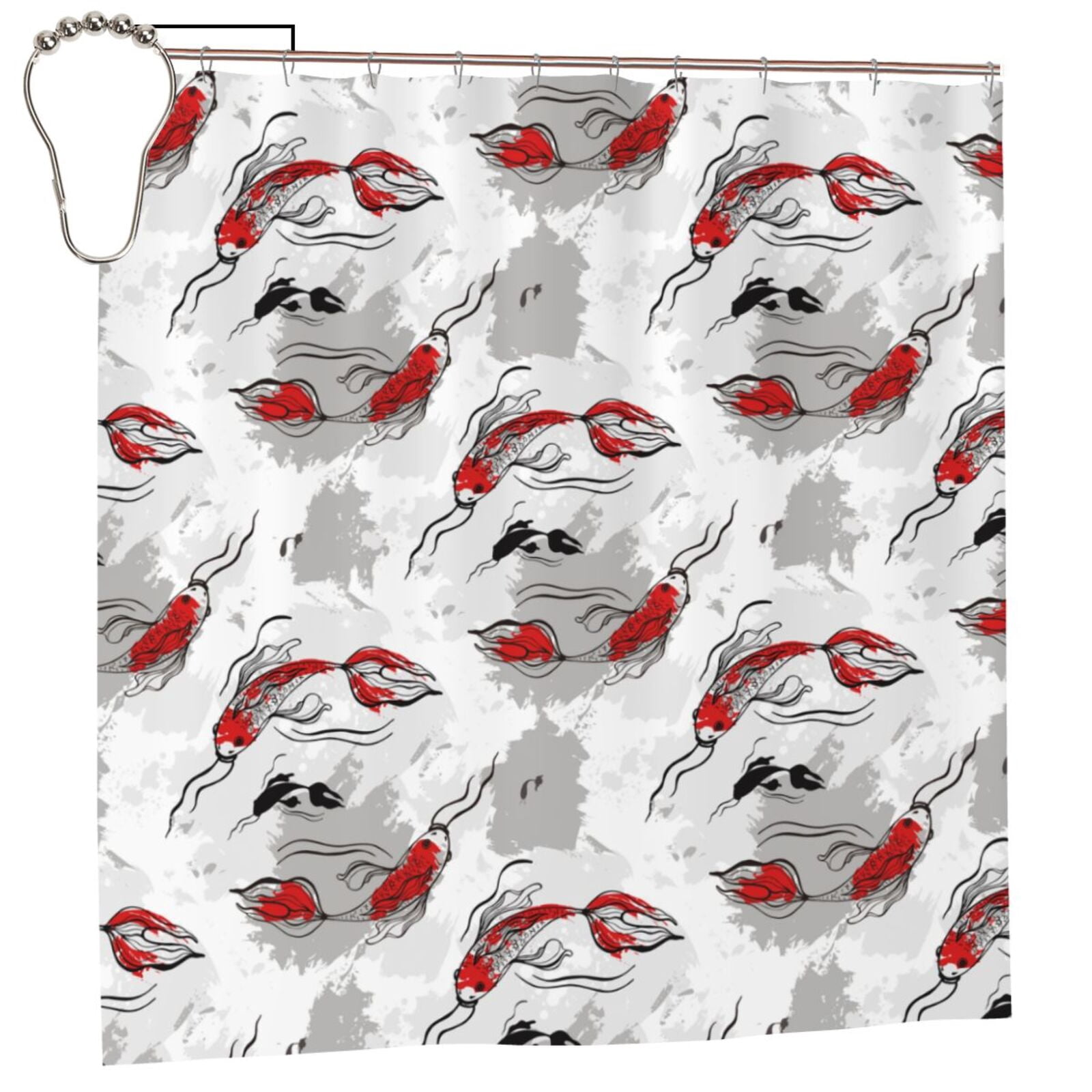Honeii Koi Fish Print Shower Curtain 72x72in,Bathroom Curtain ...