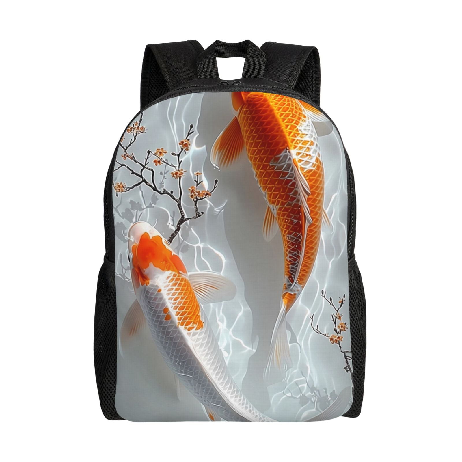Honeii Koi Fish Water Print Laptop Backpack for Work, College, Travel ...