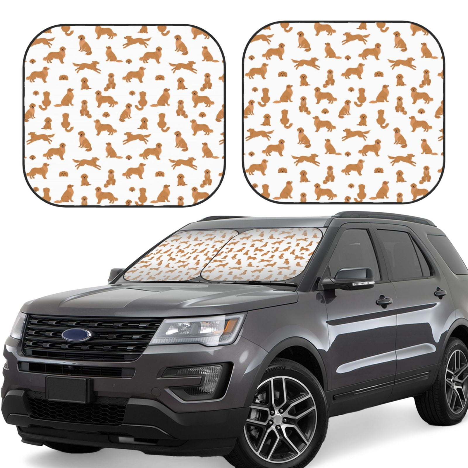 Honeii Labrador Retriever Dog Print Foldable Car Sun Shade for ...