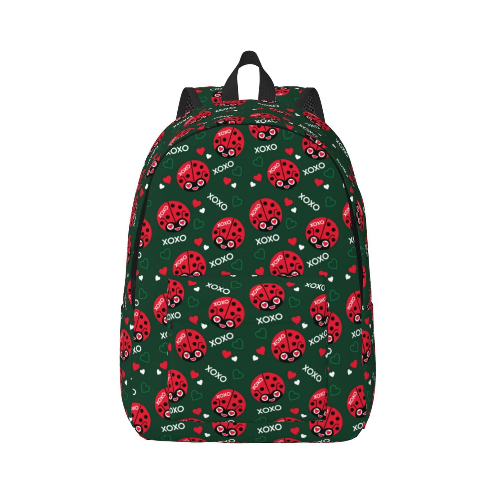 Honeii Ladybugs In Love Print Canvas College Laptop Backpack, Durable ...