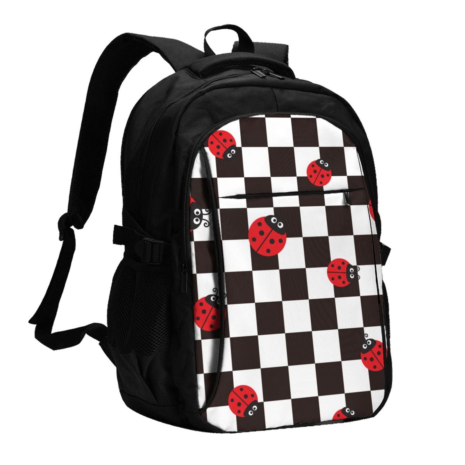 Honeii Ladybugs Of Black And White Checkers for Travel Laptop Backpack ...
