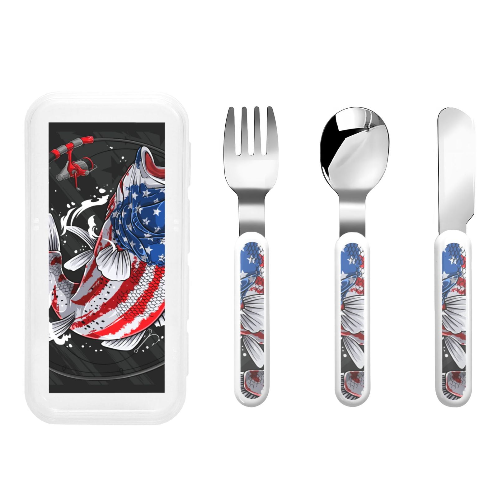 Honeii Largemouth Bass Fish in USA Print Children's Knife, Fork And ...