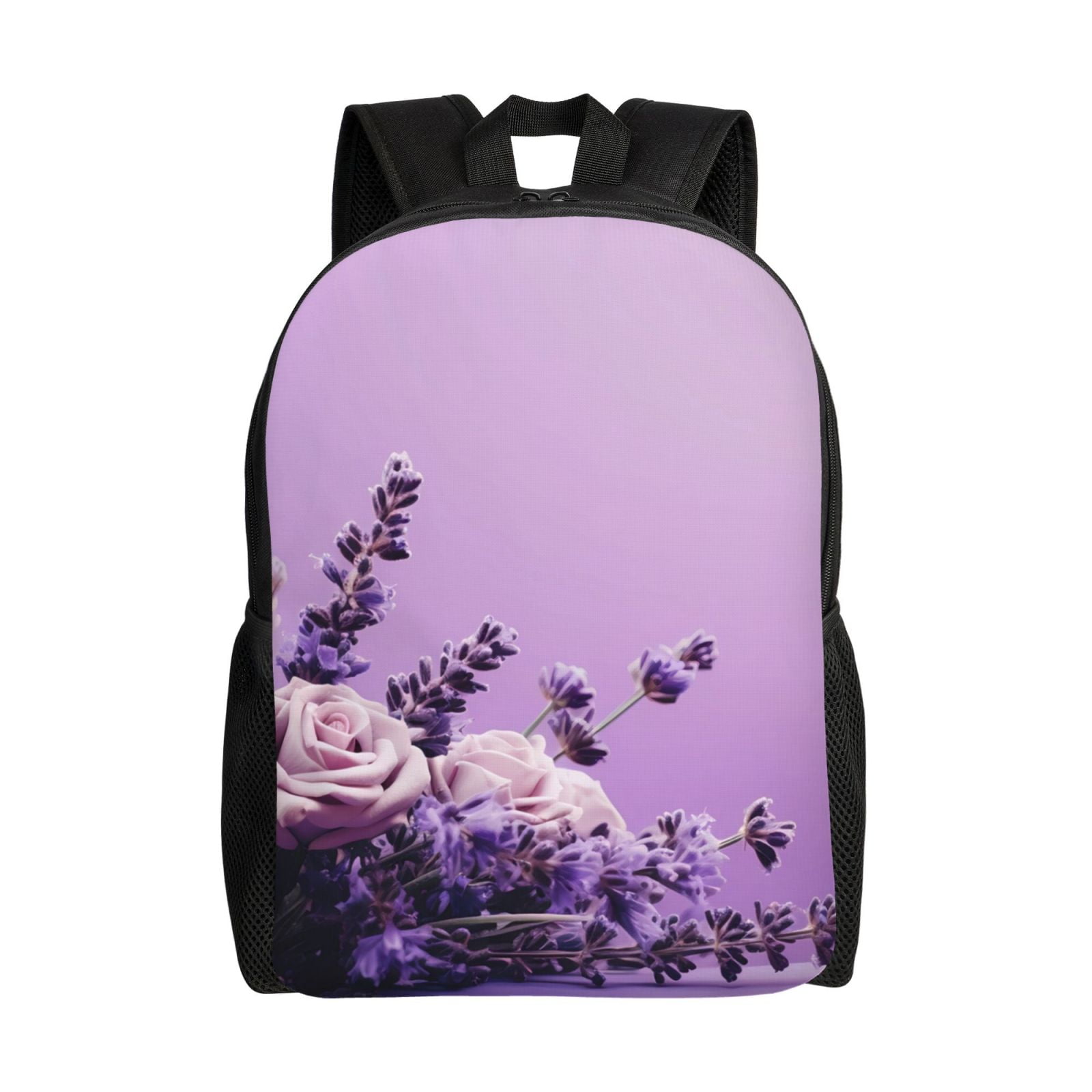 Honeii Lavender Roses Arrangement Print Laptop Backpack for Work ...