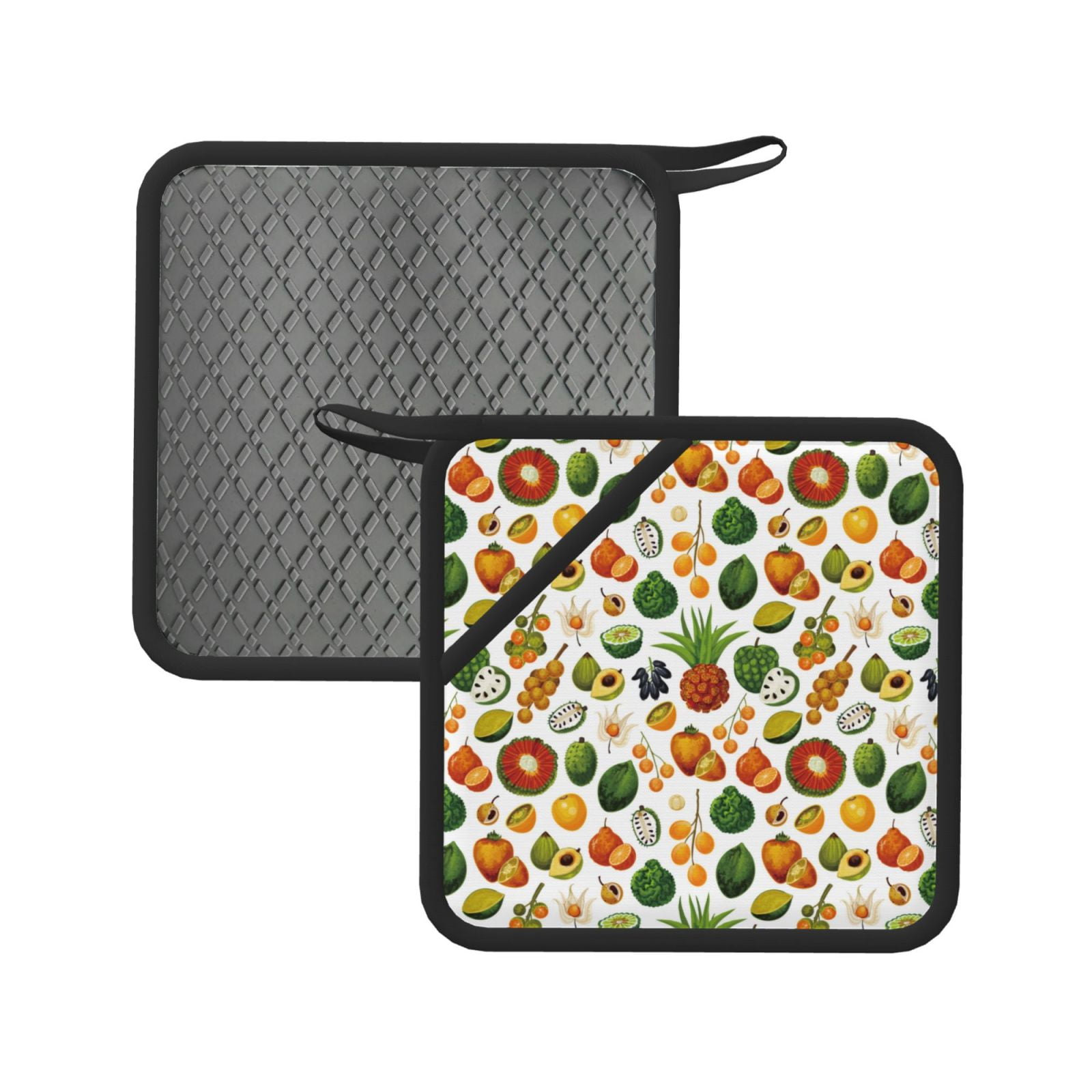 Honeii Lemon Fruits Vegetables for Silicone Trivets for Hot Pots and Pans -Trivet Mat - Heat ...