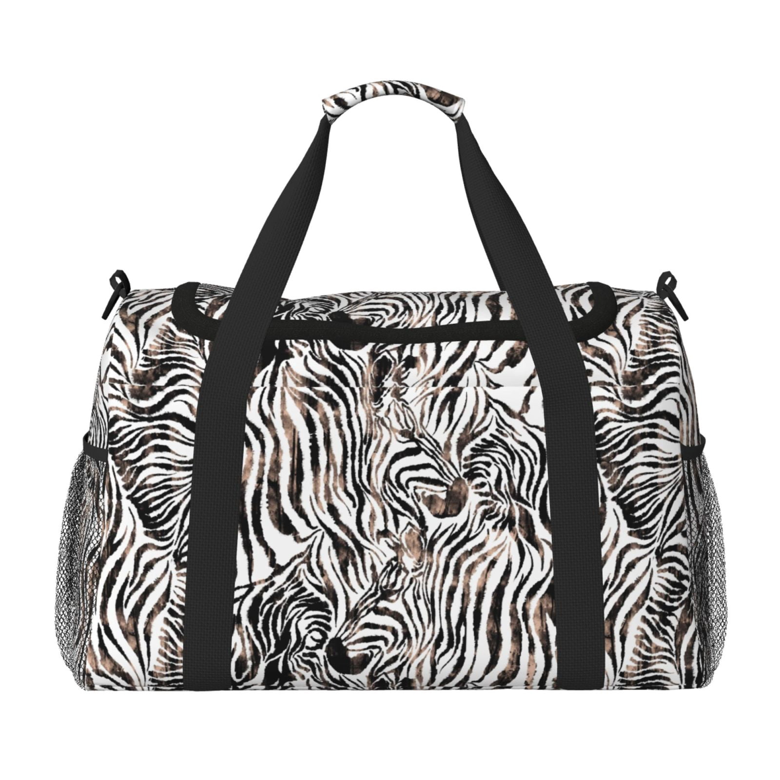 Honeii Leopard And Zebra Print Gym Bag,Carry on Weekender Overnight Bag ...