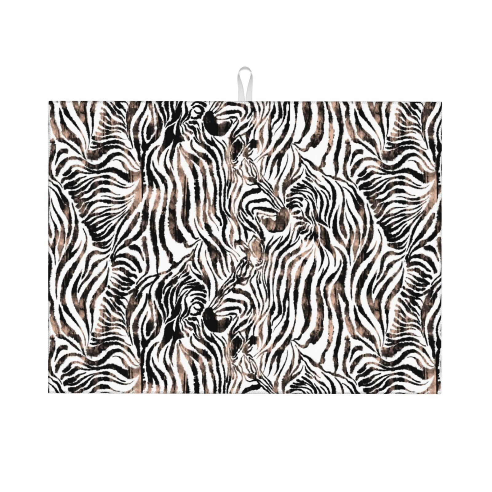 Honeii Leopard And Zebra Print Kitchen Drying Mat Coffee Bar Mat Hide ...