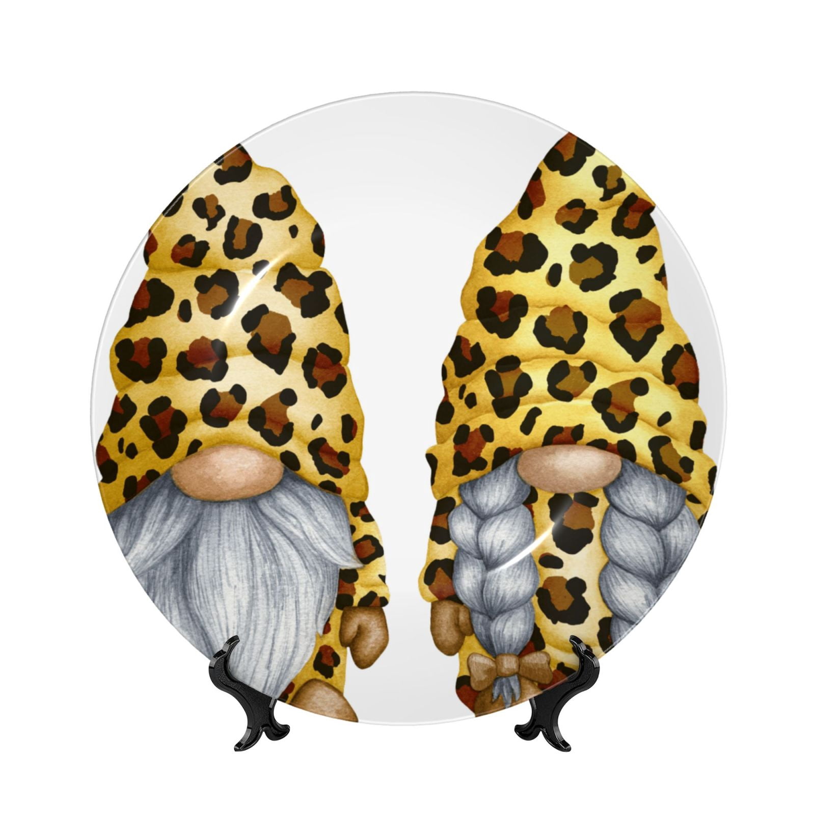 Honeii Leopard Gnomes Print Elegant Bone China Decorative Plate ...