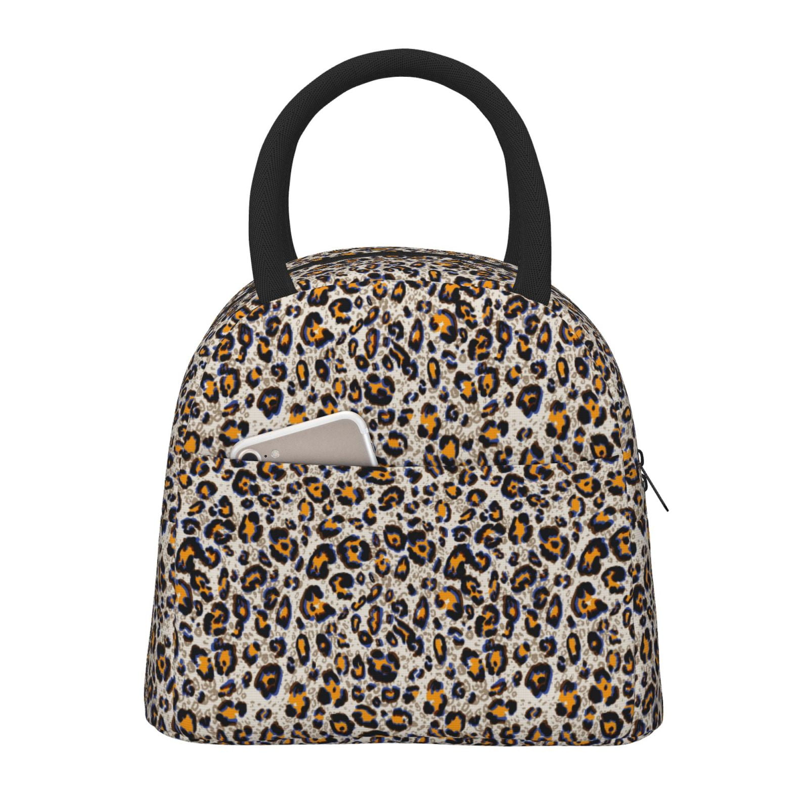 Honeii Leopard Print Insulated Lunch Bag Women Reusable Lunch Box with ...