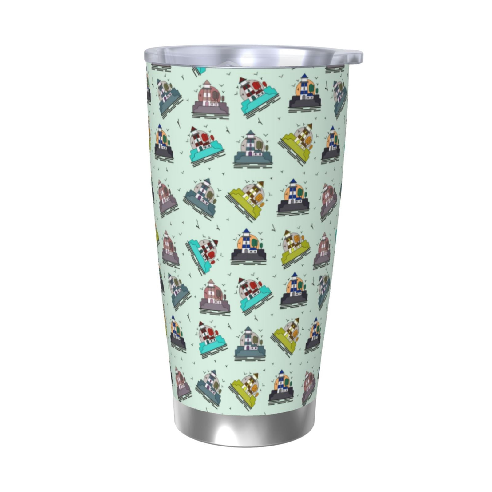 Honeii Lighthouse Print 20OZ Car Cup, Insulated Stainless Steel Travel ...