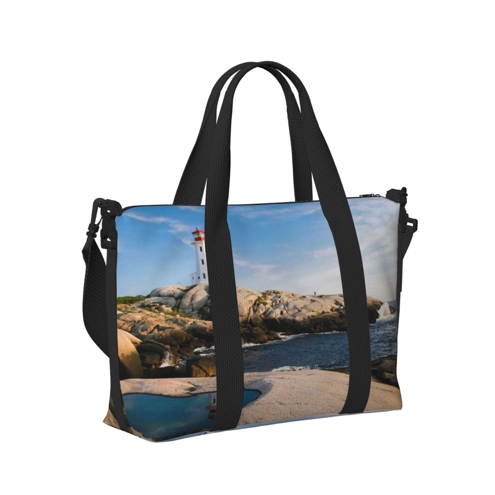 Honeii Lighthouse Print Hand Travel Bag,Travel Duffle Bag, Waterproof ...