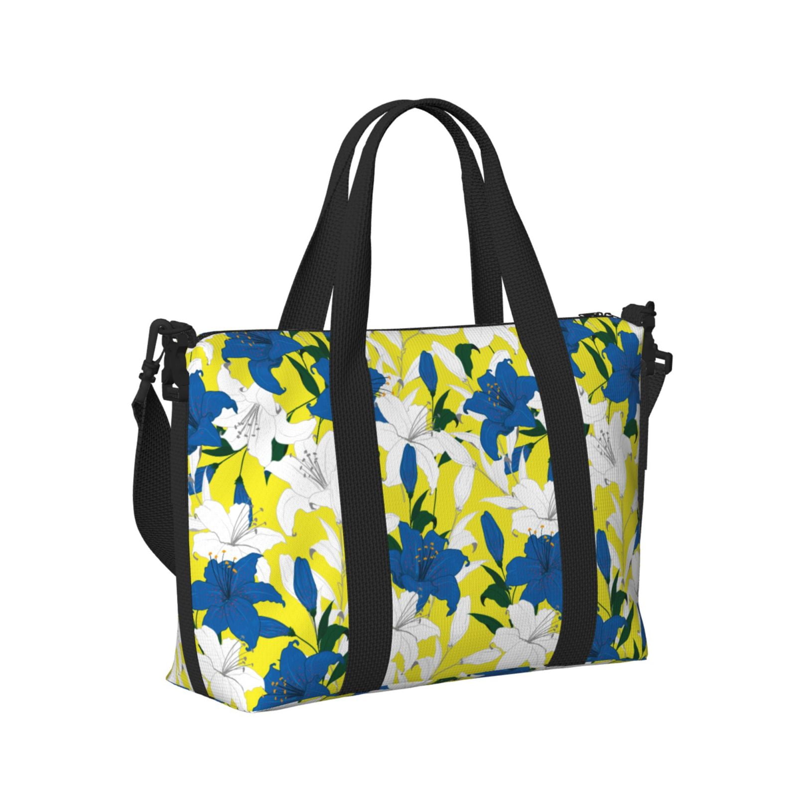 Honeii Lilies Flowers Print Hand Travel Bag,Travel Duffle Bag ...