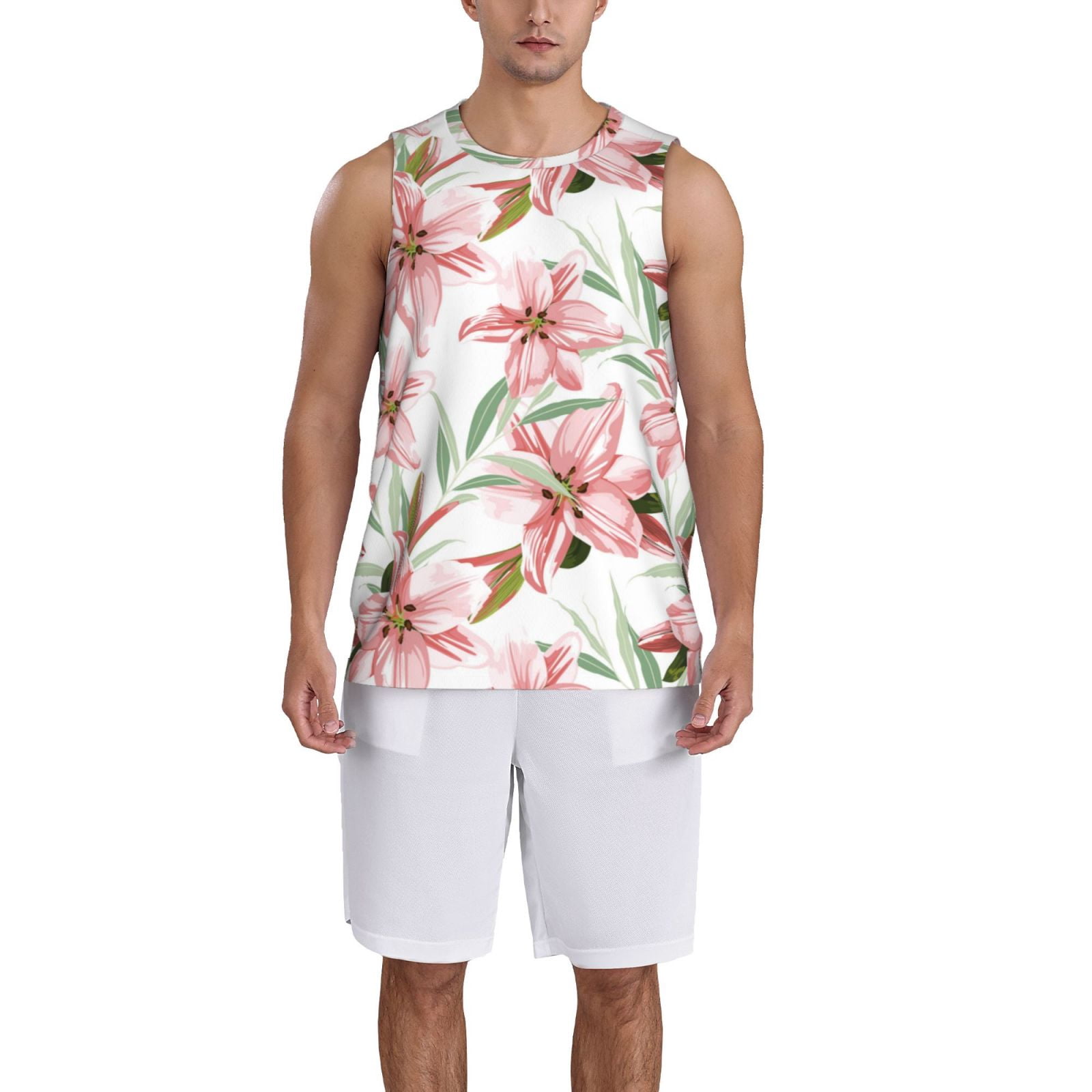 Honeii Lilies Flowers print basktball shirt for men and women, Unisex ...