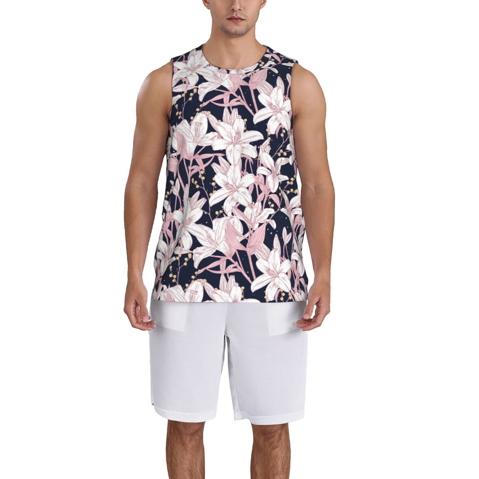Honeii Lilies Flowers print basktball shirt for men and women, Unisex ...