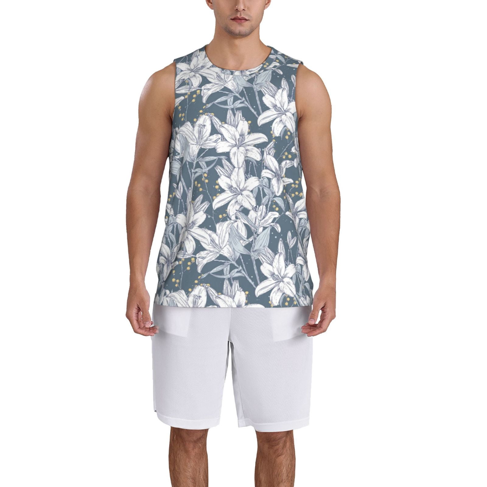 Honeii Lilies Flowers print basktball shirt for men and women, Unisex ...