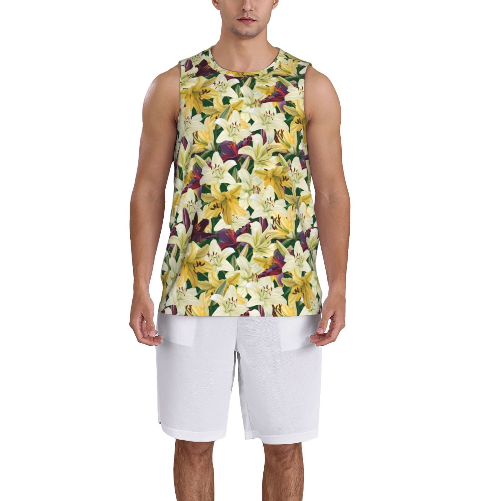 Honeii Lilies Flowers print basktball shirt for men and women, Unisex ...
