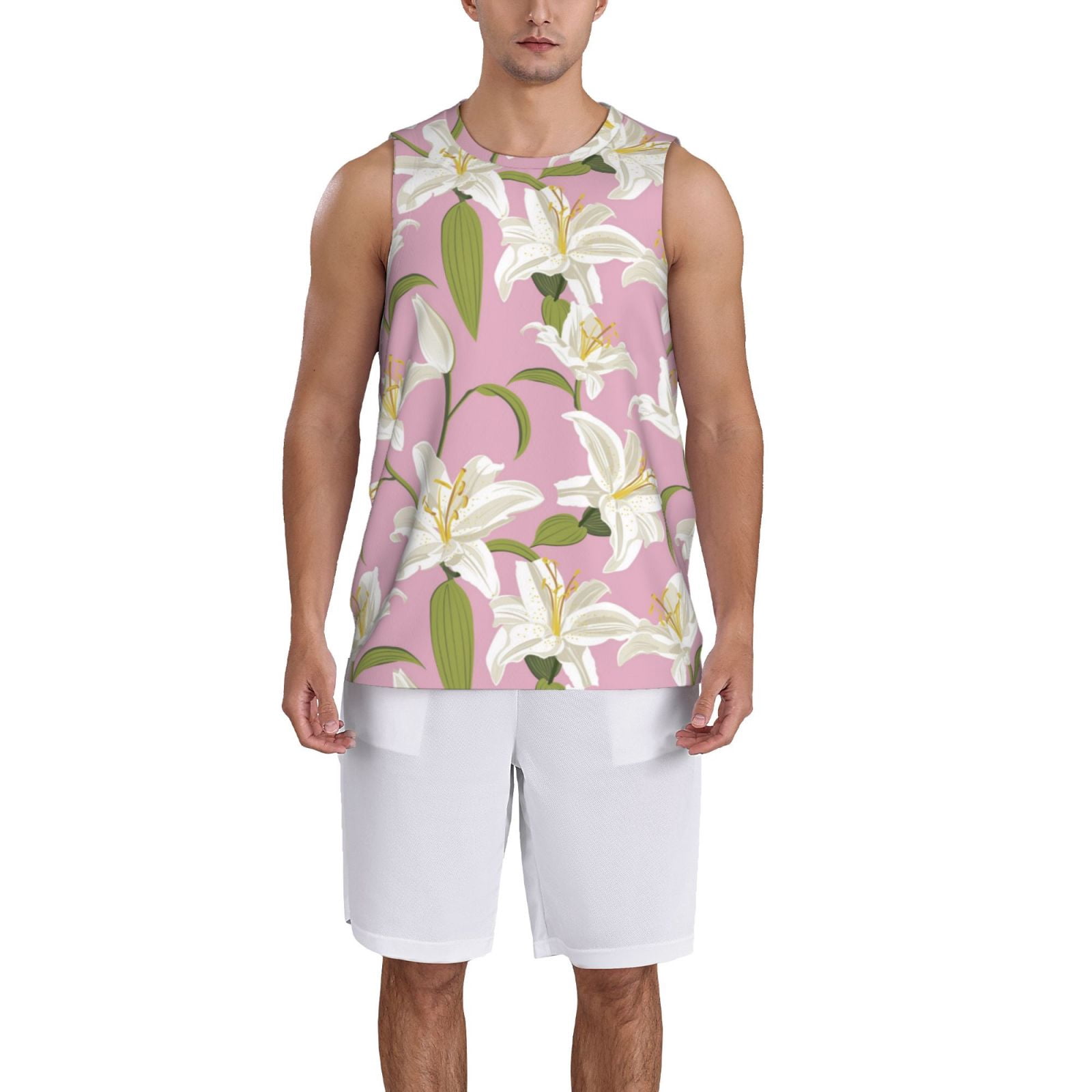 Honeii Lilies Flowers print basktball shirt for men and women, Unisex ...