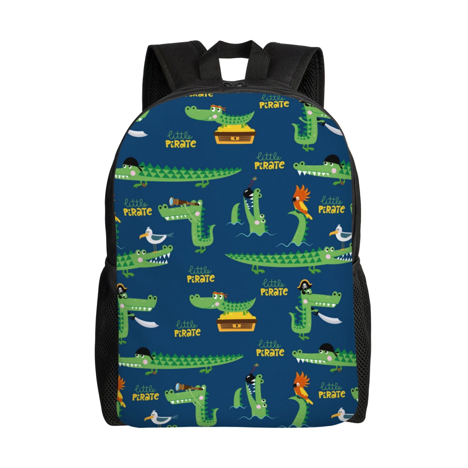 Honeii Little Pirate Crocodile Print Laptop Backpack for Work, College ...